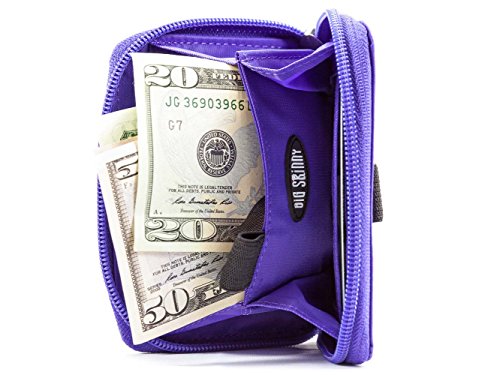 Big Skinny Women's Lynx Zippered Slim Wallet, Holds Up to 30 Cards, Purple