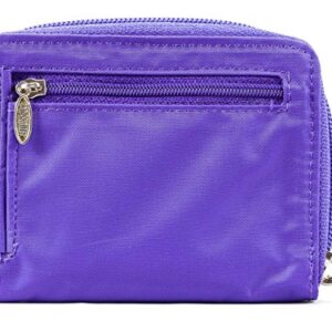 Big Skinny Women's Lynx Zippered Slim Wallet, Holds Up to 30 Cards, Purple