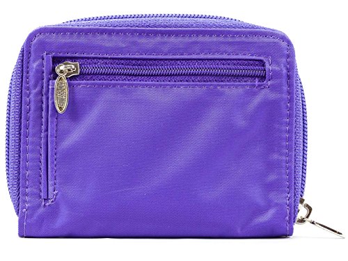 Big Skinny Women's Lynx Zippered Slim Wallet, Holds Up to 30 Cards, Purple