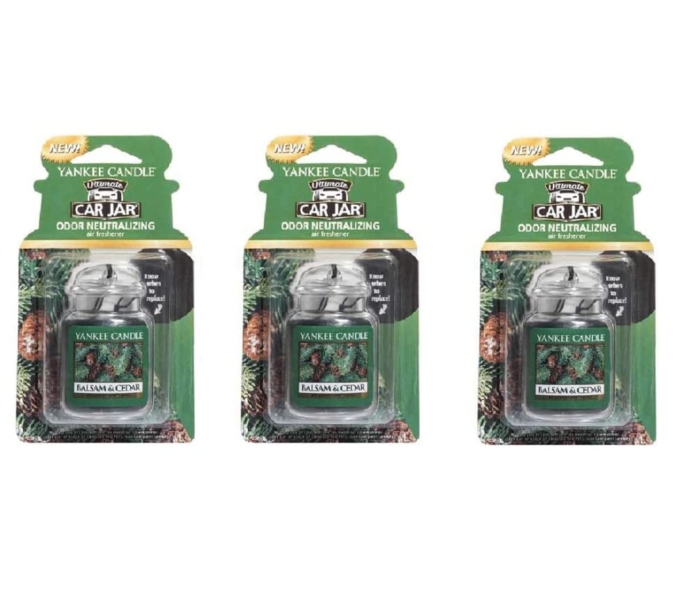 Yankee Candle Balsam & Cedar Car Jar Ultimate 3 Pack