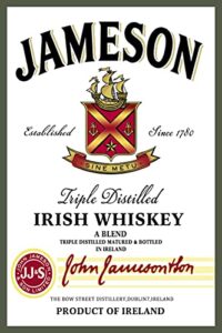 kpsheng jameson irish whiskey vintage metal tin sign wall plaque poster cafe bar pub beer wall home decor 12 x 8 inches