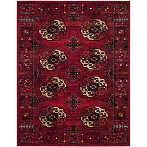 SAFAVIEH Vintage Hamadan Collection 8' x 10' Red / Multi VTH212A Oriental Traditional Persian Non-Shedding Living Room Bedroom Dining Home Office Area Rug