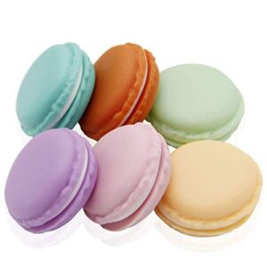 coolrunner macaron case, mini macaron box, macaron jewelry box, macaron cute pill box, colorful macaron jewelry storage box, shape storage box candy cute pill organizer case container(6 pcs)