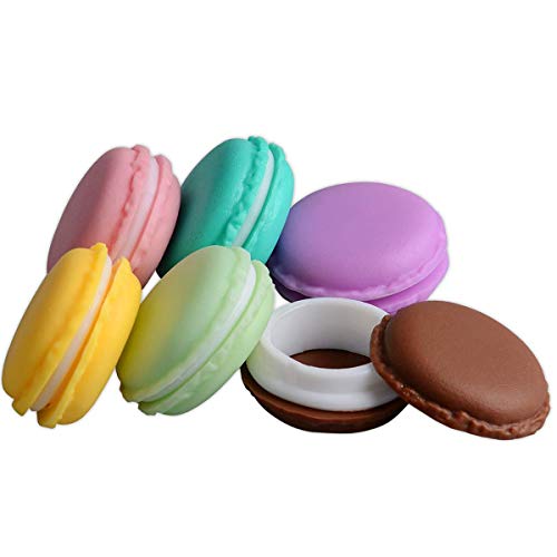 Coolrunner Macaron Case, Mini Macaron Box, Macaron Jewelry Box, Macaron Cute Pill Box, Colorful Macaron Jewelry Storage Box, Shape Storage Box Candy Cute Pill Organizer Case Container(6 PCS)