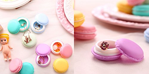 Coolrunner Macaron Case, Mini Macaron Box, Macaron Jewelry Box, Macaron Cute Pill Box, Colorful Macaron Jewelry Storage Box, Shape Storage Box Candy Cute Pill Organizer Case Container(6 PCS)