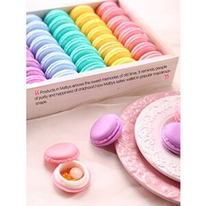 Coolrunner Macaron Case, Mini Macaron Box, Macaron Jewelry Box, Macaron Cute Pill Box, Colorful Macaron Jewelry Storage Box, Shape Storage Box Candy Cute Pill Organizer Case Container(6 PCS)