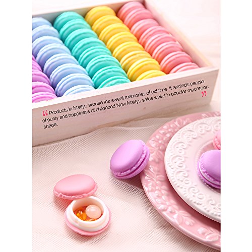 Coolrunner Macaron Case, Mini Macaron Box, Macaron Jewelry Box, Macaron Cute Pill Box, Colorful Macaron Jewelry Storage Box, Shape Storage Box Candy Cute Pill Organizer Case Container(6 PCS)