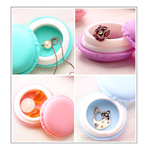 Coolrunner Macaron Case, Mini Macaron Box, Macaron Jewelry Box, Macaron Cute Pill Box, Colorful Macaron Jewelry Storage Box, Shape Storage Box Candy Cute Pill Organizer Case Container(6 PCS)