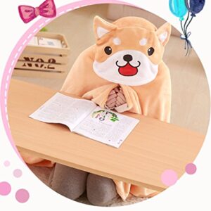 FUYU Cute Dog Cloak Blanket Soft Plush Throw Blanket Shiba Inu Cosplay Cloak