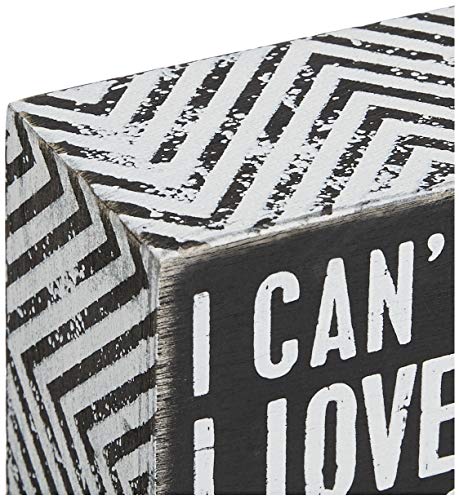 Primitives by Kathy 23238 Chevron Trimmed Box Sign, 3 x 3-Inches, I Love You