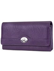 mundi file master womens rfid blocking wallet clutch organizer with change pocket (one size, (purple))