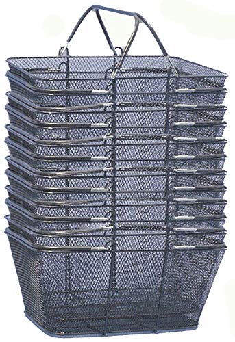 CUSTOM Shopping Basket Wire Mesh Market Gift Store BLACK Lot Of 12 NEW