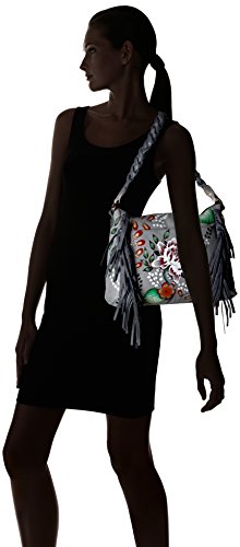 Anna by Anuschka Women's Genuine Leather Medium Fringed Hobo Shoulder bag | Hand Painted Original Artwork | Garden of Eden