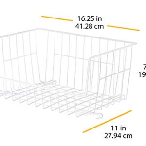 Whitmor Wire Stackable Basket, White