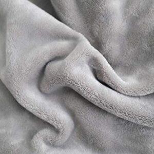 Wolfmark Oversized Sherpa Throw Blanket (60 inches x 72 inches, Grey) | Twin Size Reversible Comfort, Warm & Cozy, Perfectly Plush, Hypoallergenic, Anti-Pill, Micro Mink, Lambswool