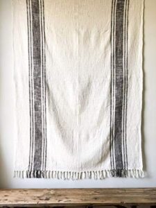 black & white striped throw blanket