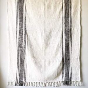 Black & White Striped Throw Blanket