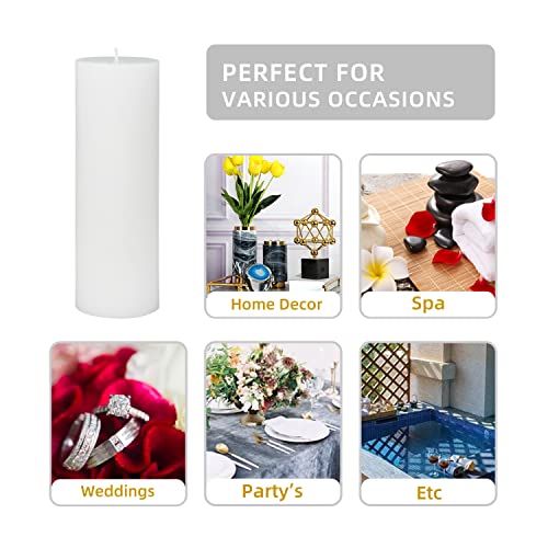 Zest Candle Pillar Candles, 3 by 9-Inch, White Citronella