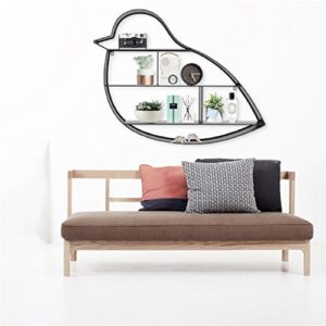 Wall Decorations Shelf 3 Tiers Black Bird Shape Iron TV Background Wall Decoration/Wall Shelves/Wall Stand Storage Display Rack for Home Office/Loft Storage Accessories