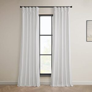 hpd half price drapes vpyc-161201-96 plush velvet curtain (1 panel), 50 x 96, pillow white