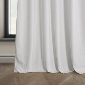 HPD Half Price Drapes VPYC-161201-96 Plush Velvet Curtain (1 Panel), 50 X 96, Pillow White