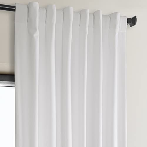 HPD Half Price Drapes VPYC-161201-96 Plush Velvet Curtain (1 Panel), 50 X 96, Pillow White