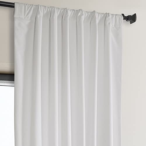 HPD Half Price Drapes VPYC-161201-96 Plush Velvet Curtain (1 Panel), 50 X 96, Pillow White