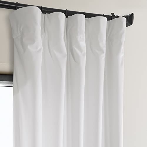 HPD Half Price Drapes VPYC-161201-96 Plush Velvet Curtain (1 Panel), 50 X 96, Pillow White