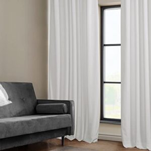 HPD Half Price Drapes VPYC-161201-96 Plush Velvet Curtain (1 Panel), 50 X 96, Pillow White