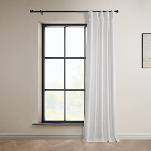 HPD Half Price Drapes VPYC-161201-96 Plush Velvet Curtain (1 Panel), 50 X 96, Pillow White