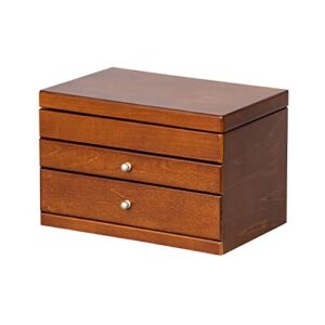 mele & co brisbane wooden jewelry box in walnut finish