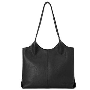 bostanten women handbags designer shoulder tote bag soft genuine leather top-handle purse black