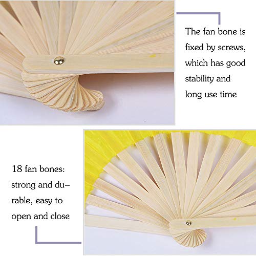 RuiXiang 1.8M Long Dance Fan,Belly Dance Bamboo Fan,Yangko Fan Silk Fan,Square Dance Morning Practice Simulation Silk Fan (White -Left Hand)