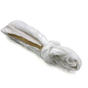 RuiXiang 1.8M Long Dance Fan,Belly Dance Bamboo Fan,Yangko Fan Silk Fan,Square Dance Morning Practice Simulation Silk Fan (White -Left Hand)