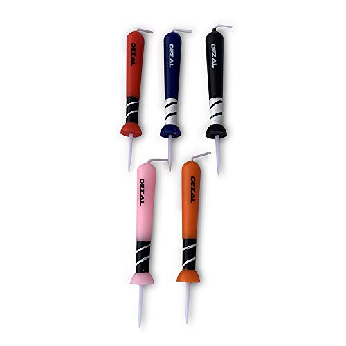 DEZAL Orange Baseball Bat and Softball Bat Candles (6 Pack) for Baseball Birthday Party Supplies and Decorations – Cupcake and Birthday Cake Topper Candles for Softball Fastpitch and Baseball Fans