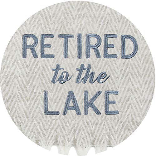 Pavilion Gift Company Lake-Blue 50x60 Inch Embroidered Text Throw Blanket Retirement Gift, Grey