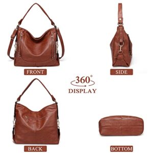 Kasqo Hobo Bags for Women,Large Ladies Purses and Handbags Vegan Leather Shoulder Bags Fashion Satchel Bag Tote Bags