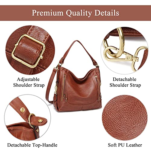 Kasqo Hobo Bags for Women,Large Ladies Purses and Handbags Vegan Leather Shoulder Bags Fashion Satchel Bag Tote Bags