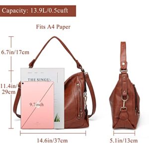 Kasqo Hobo Bags for Women,Large Ladies Purses and Handbags Vegan Leather Shoulder Bags Fashion Satchel Bag Tote Bags