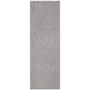 Indoor Solid Design Non-Slip Rubberback 2x5 Modern Runner Rug for Hallway, Kitchen, Living Room, Bedroom, 20" x 59", Dark Gray