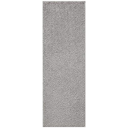 Indoor Solid Design Non-Slip Rubberback 2x5 Modern Runner Rug for Hallway, Kitchen, Living Room, Bedroom, 20" x 59", Dark Gray