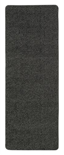 Indoor Solid Design Non-Slip Rubberback 2x5 Modern Runner Rug for Hallway, Kitchen, Living Room, Bedroom, 20" x 59", Dark Gray