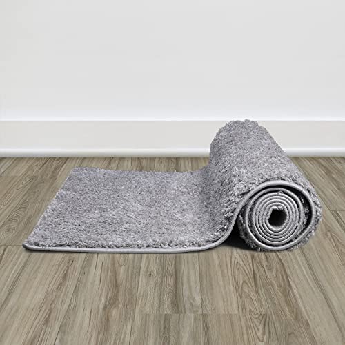 Indoor Solid Design Non-Slip Rubberback 2x5 Modern Runner Rug for Hallway, Kitchen, Living Room, Bedroom, 20" x 59", Dark Gray