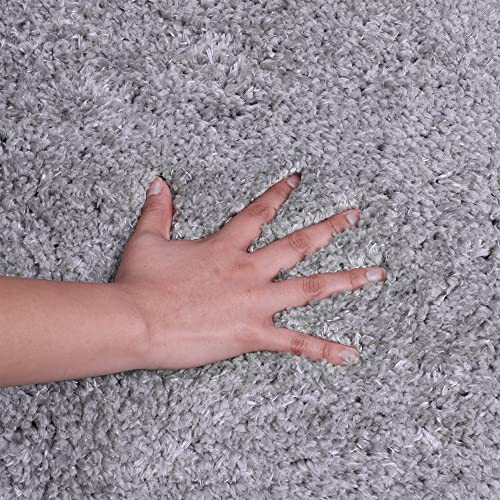 Indoor Solid Design Non-Slip Rubberback 2x5 Modern Runner Rug for Hallway, Kitchen, Living Room, Bedroom, 20" x 59", Dark Gray