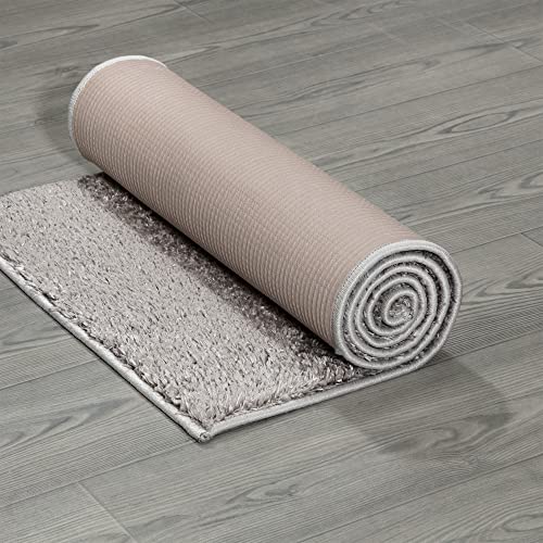 Indoor Solid Design Non-Slip Rubberback 2x5 Modern Runner Rug for Hallway, Kitchen, Living Room, Bedroom, 20" x 59", Dark Gray