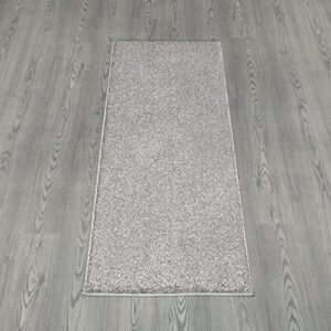 Indoor Solid Design Non-Slip Rubberback 2x5 Modern Runner Rug for Hallway, Kitchen, Living Room, Bedroom, 20" x 59", Dark Gray