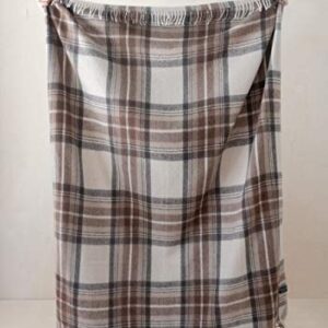 The Tartan Blanket Co. Recycled Wool Knee Blanket Stewart Natural Dress Tartan 28" x 65"