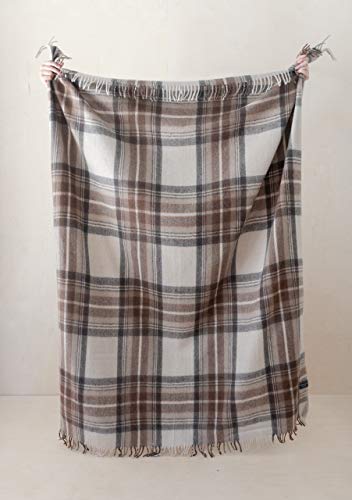 The Tartan Blanket Co. Recycled Wool Knee Blanket Stewart Natural Dress Tartan 28" x 65"