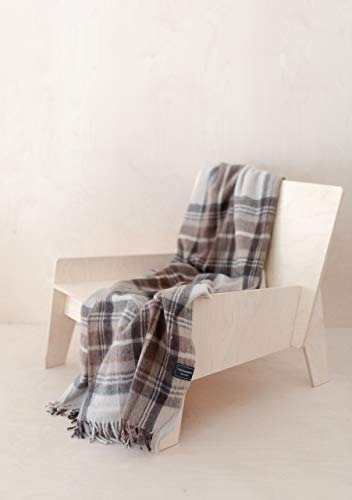 The Tartan Blanket Co. Recycled Wool Knee Blanket Stewart Natural Dress Tartan 28" x 65"