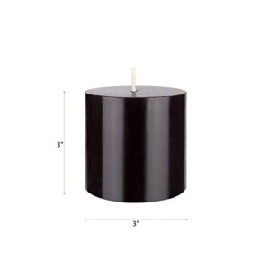 Mega Candles 6 pcs Unscented Black Round Pillar Candle, Hand Poured Premium Wax Candles 3 Inch x 3 Inch, Home Décor, Wedding Receptions, Baby Showers, Birthdays, Celebrations, Party Favors & More